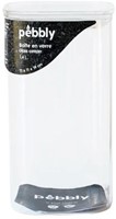 Pebbly Square glass food storage canister with glass lid - 1400 ml ...